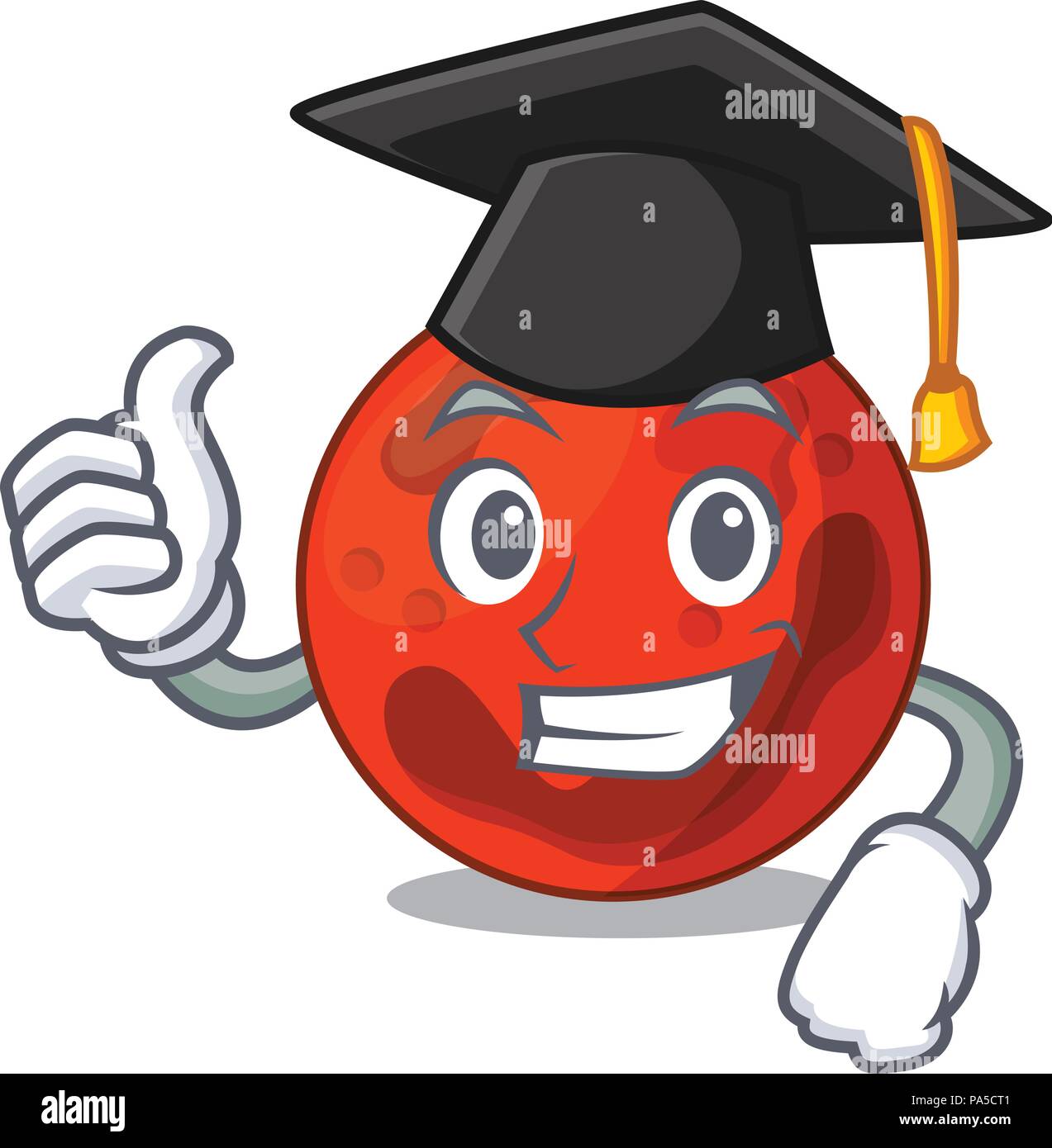 Graduation mars planet character cartoon vector illustration Stock ...