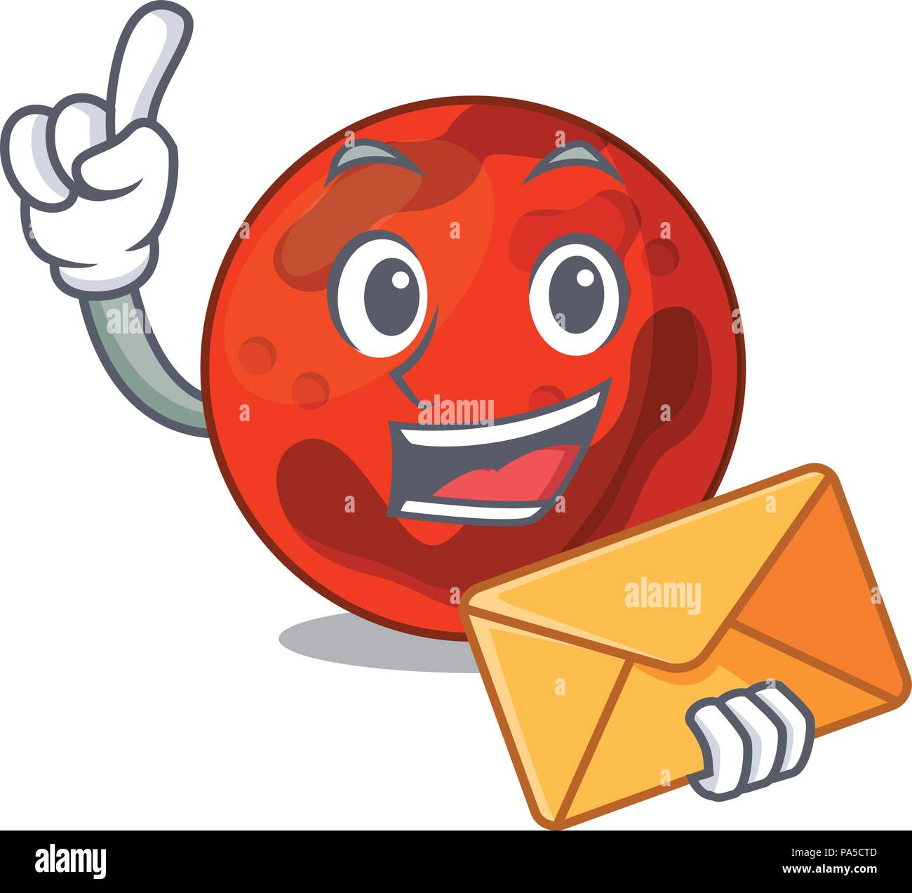 With envelope mars planet character cartoon vector illustration Stock ...