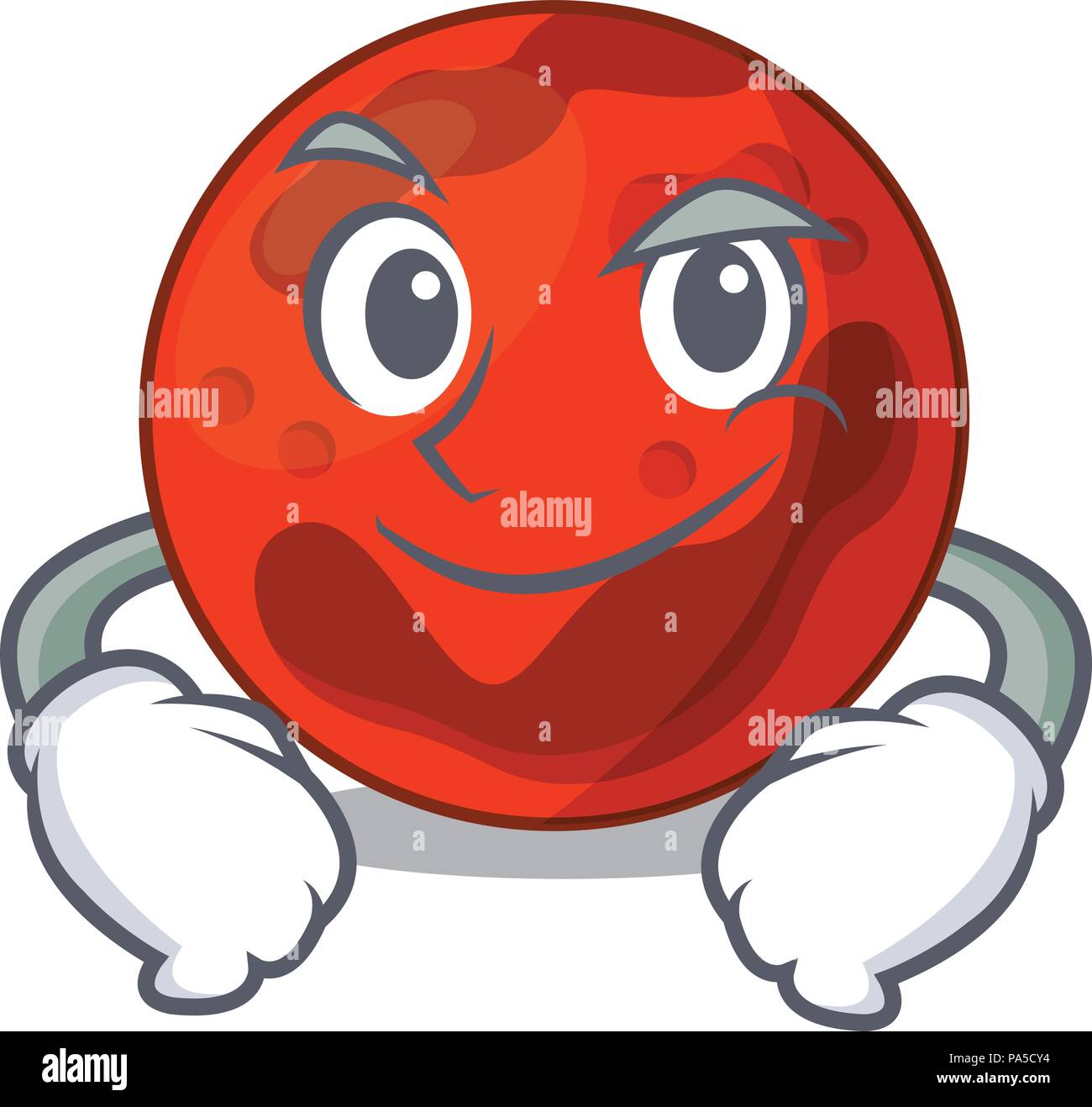 Smirking mars planet character cartoon vector illustration Stock Vector ...