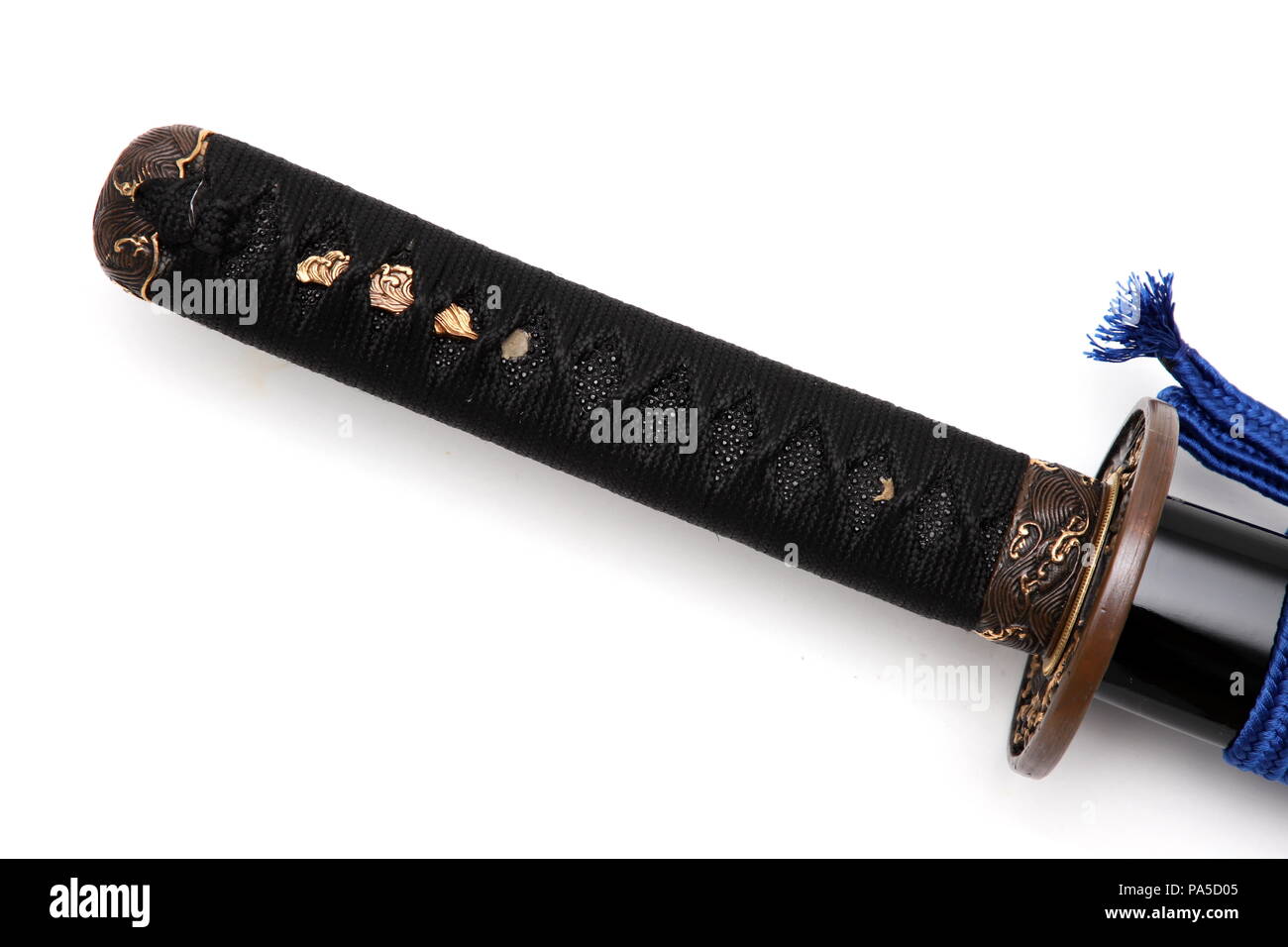 Tsuka : handle of Japanese sword isolated in white background Stock ...