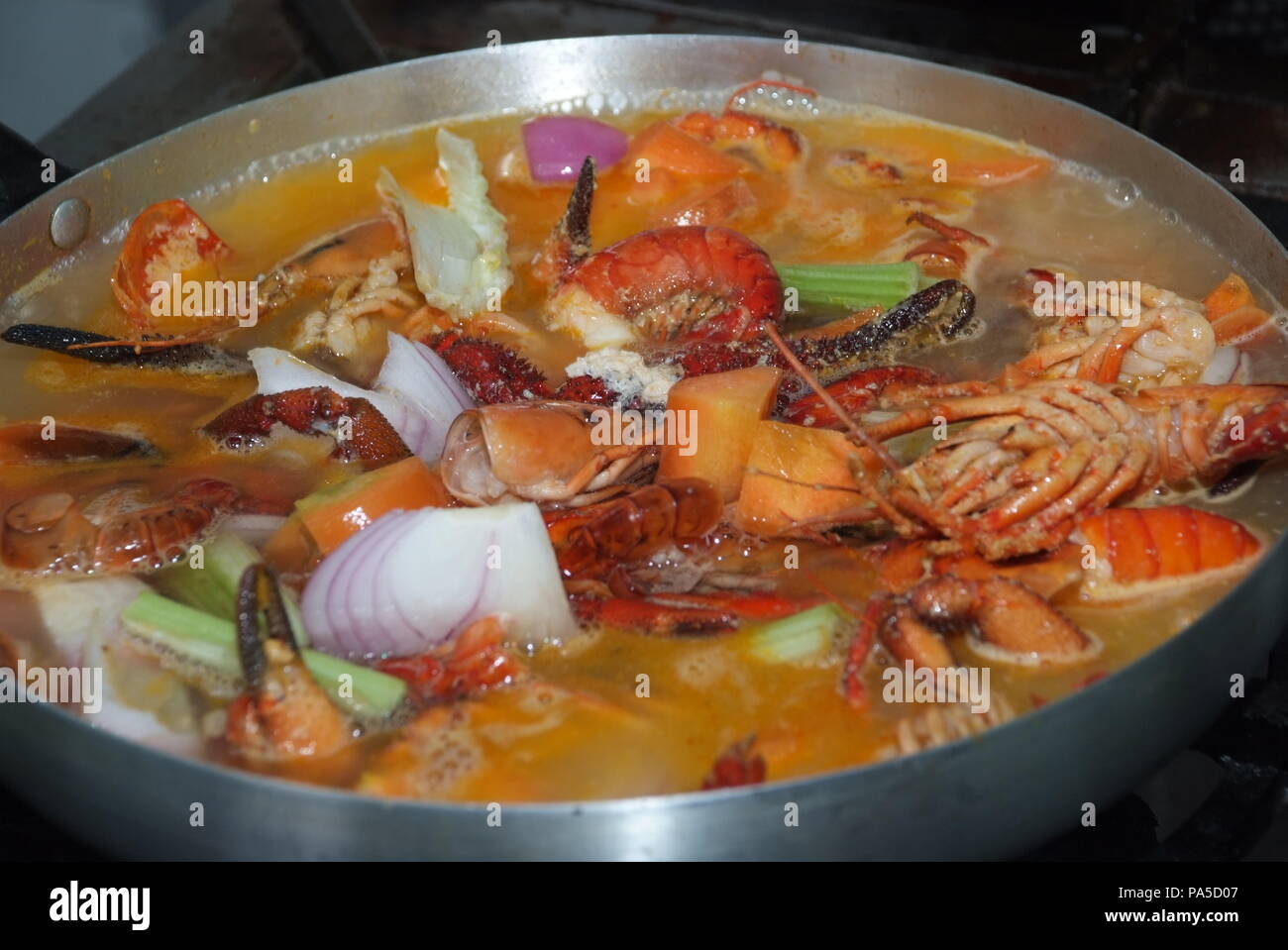 Peruvian food, shrimp suck. Typical dish of Peruvian cuisine Stock ...