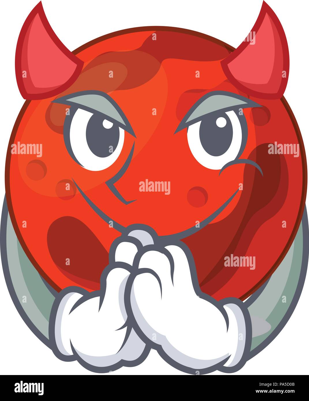 Devil mars planet mascot cartoon vector illustration Stock Vector Image ...