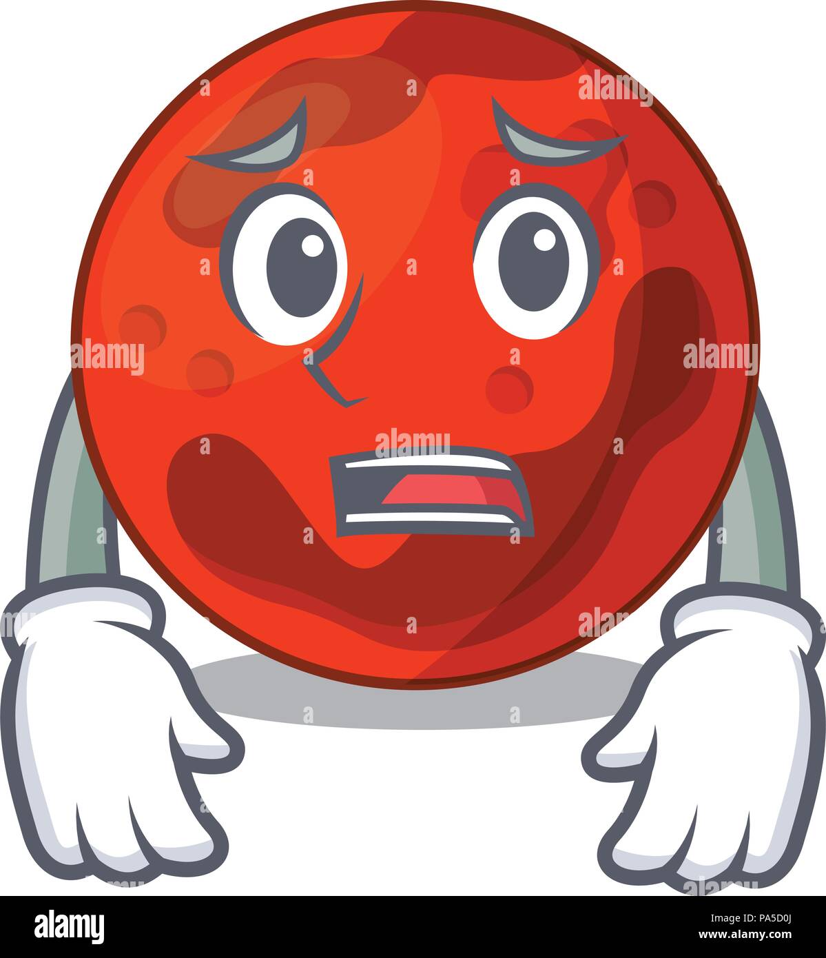 Afraid mars planet mascot cartoon vector illustration Stock Vector ...