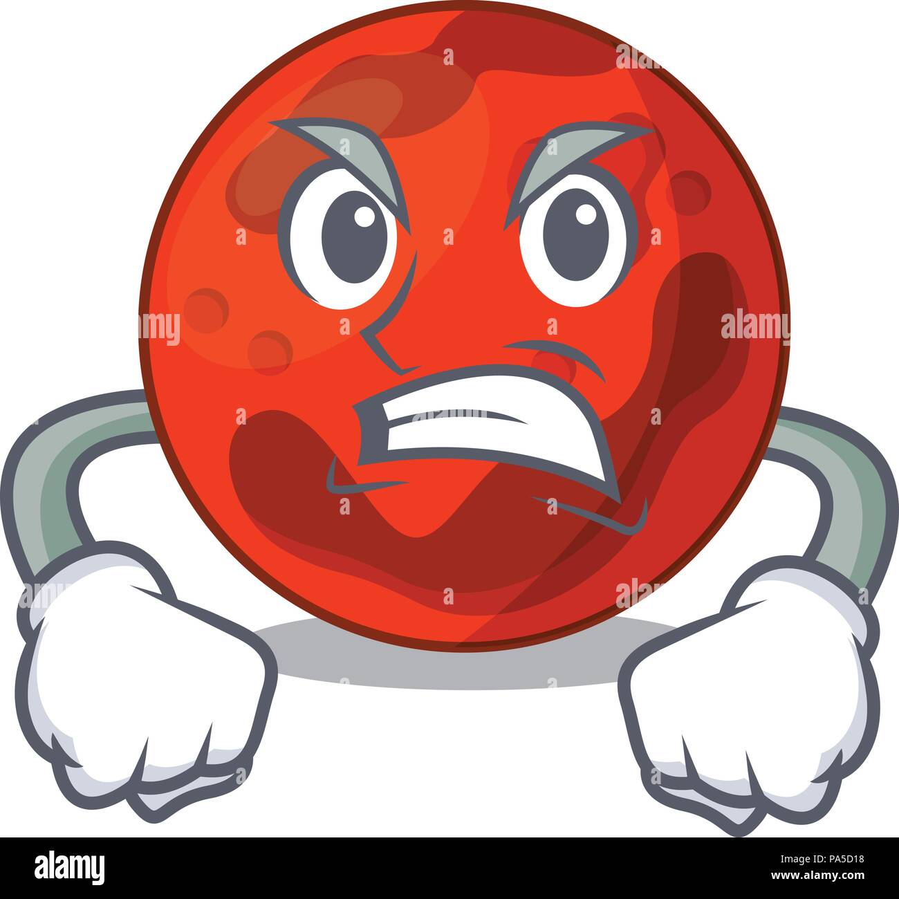 Angry mars planet mascot cartoon vector illustration Stock Vector Image ...
