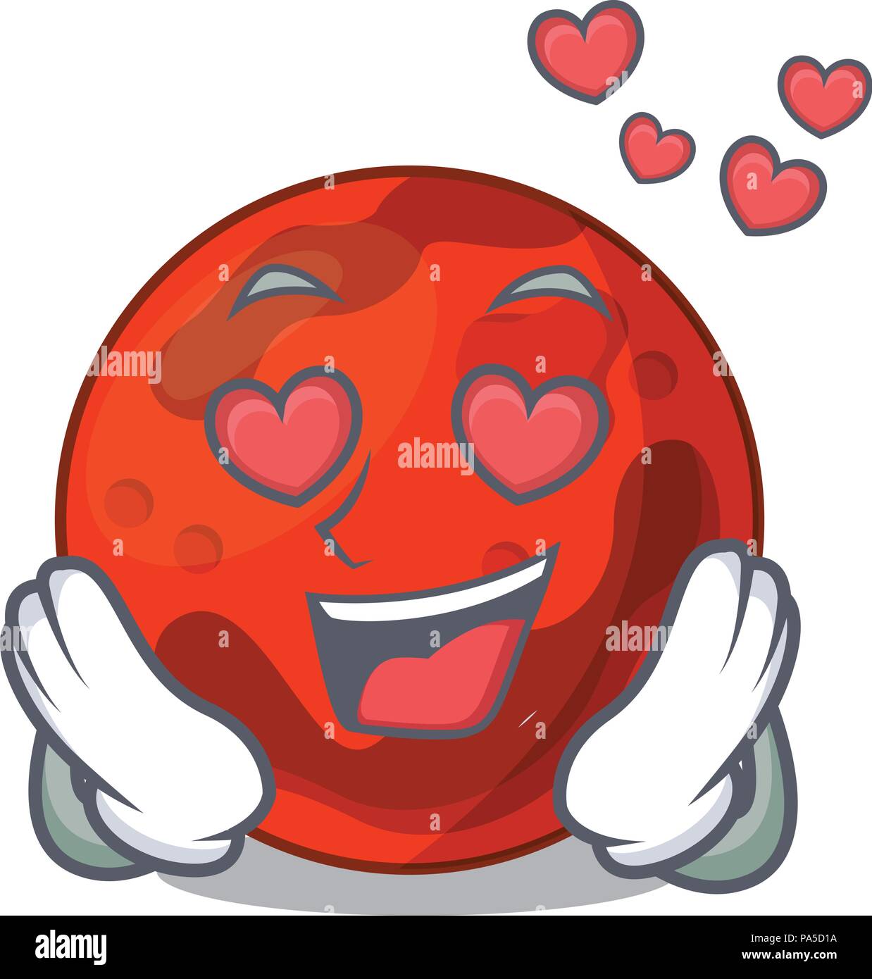 In love mars planet mascot cartoon vector illustration Stock Vector ...