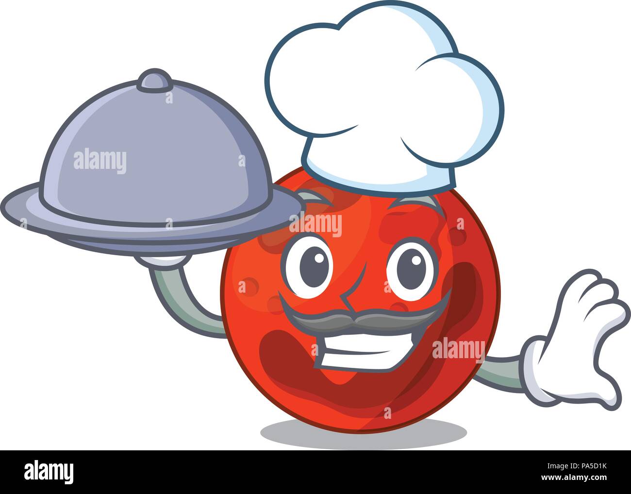 Chef with food mars planet mascot cartoon vector illustration Stock ...