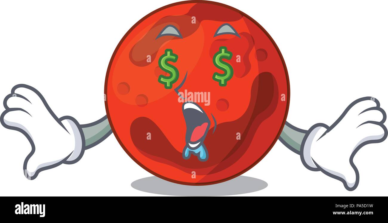 Money eye mars planet mascot cartoon vector illustration Stock Vector ...