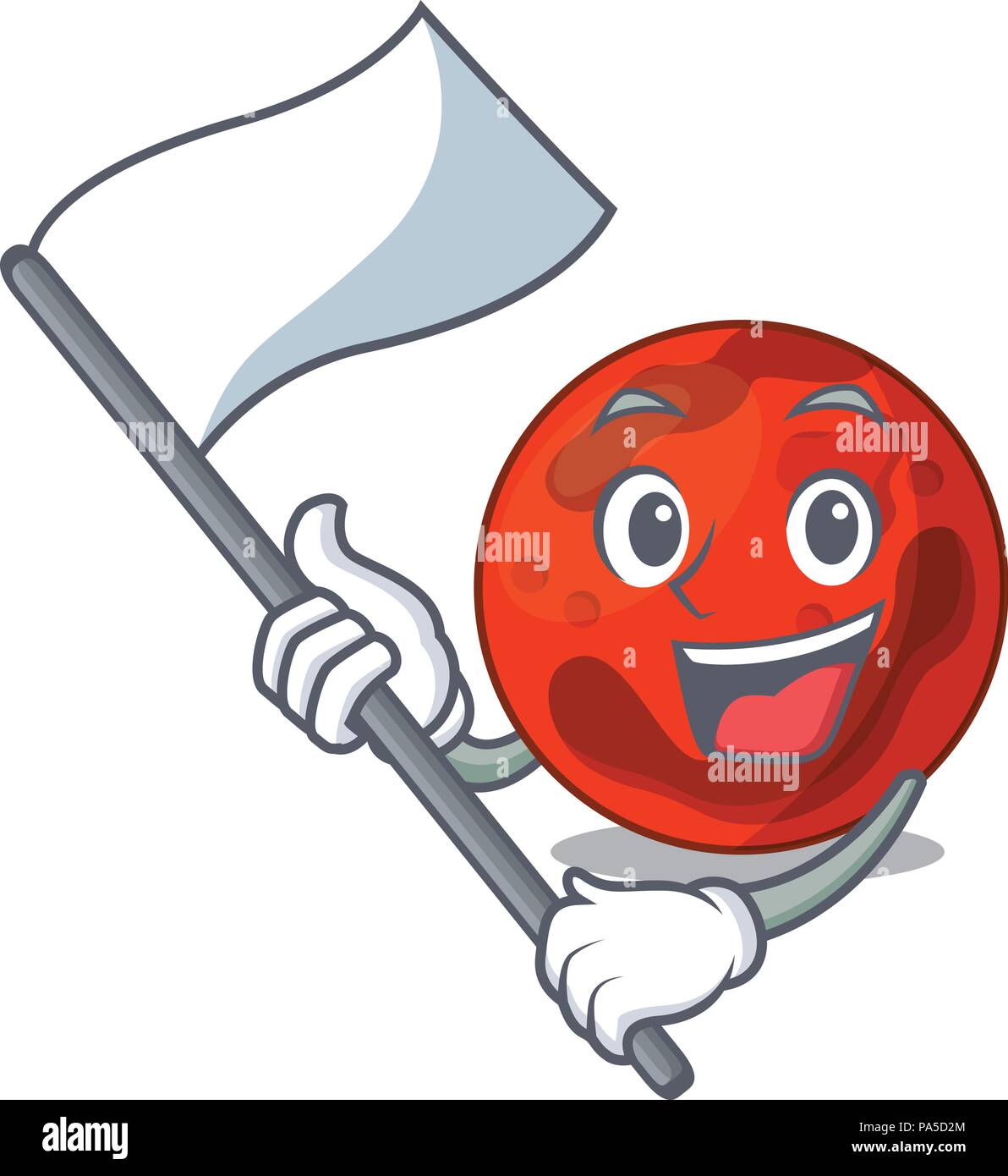 With flag mars planet mascot cartoon vector illustration Stock Vector ...