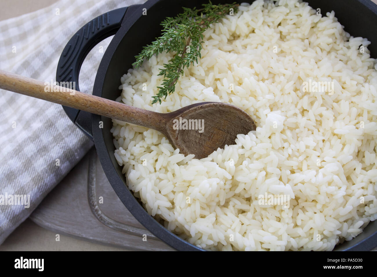 cooked white rice Stock Photo - Alamy