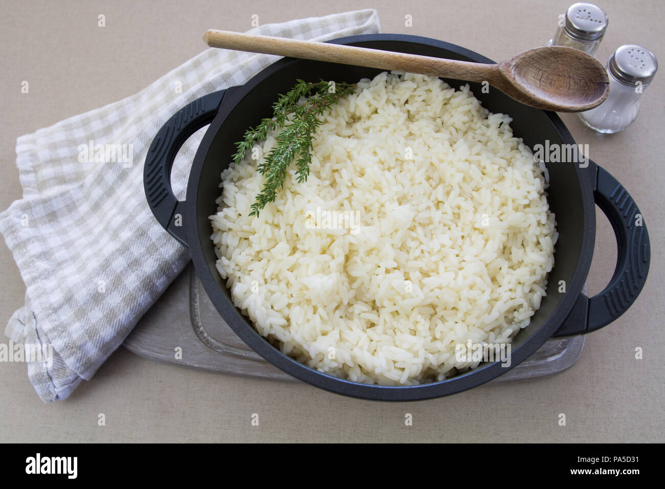 cooked white rice Stock Photo - Alamy