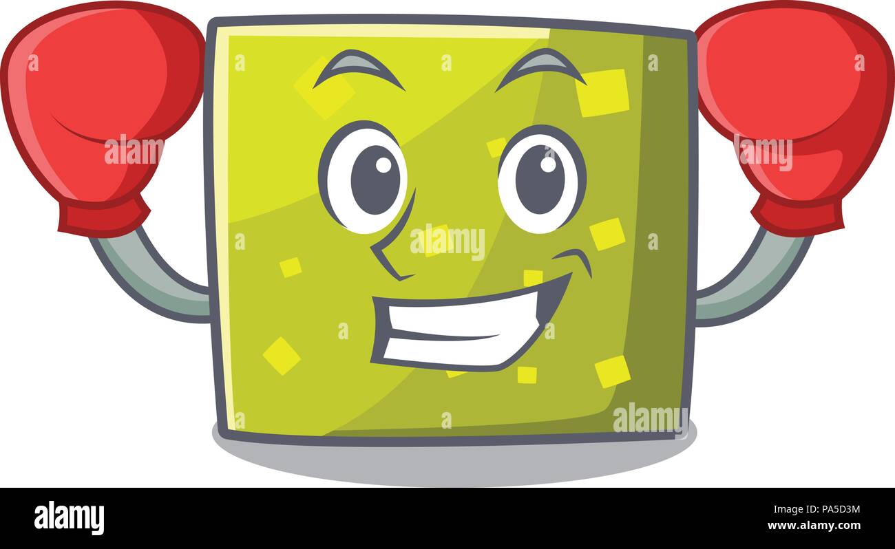Boxing square character cartoon style vector illustration Stock Vector ...