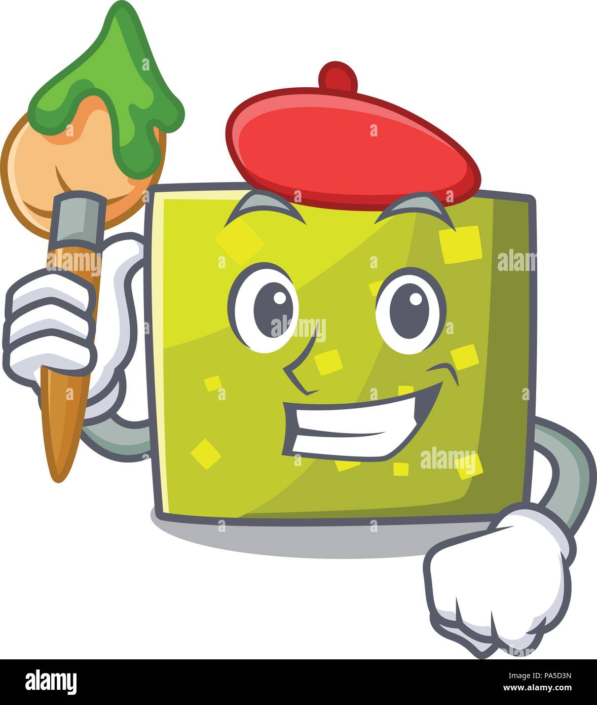 Artist square character cartoon style vector illustration Stock Vector ...