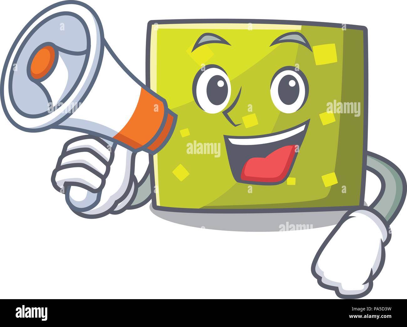 With megaphone square character cartoon style vector illustration Stock ...