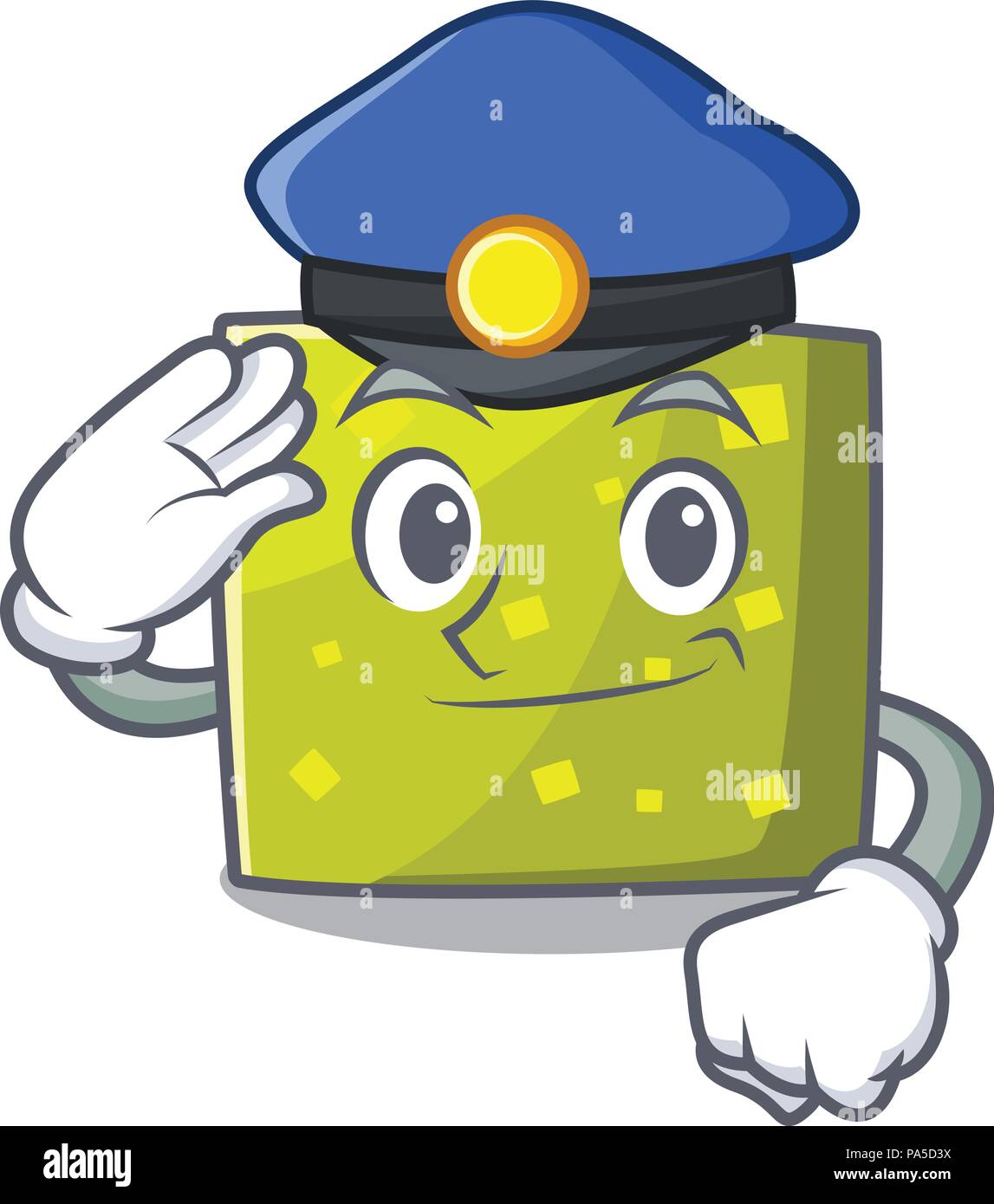 Police square character cartoon style vector illustration Stock Vector ...