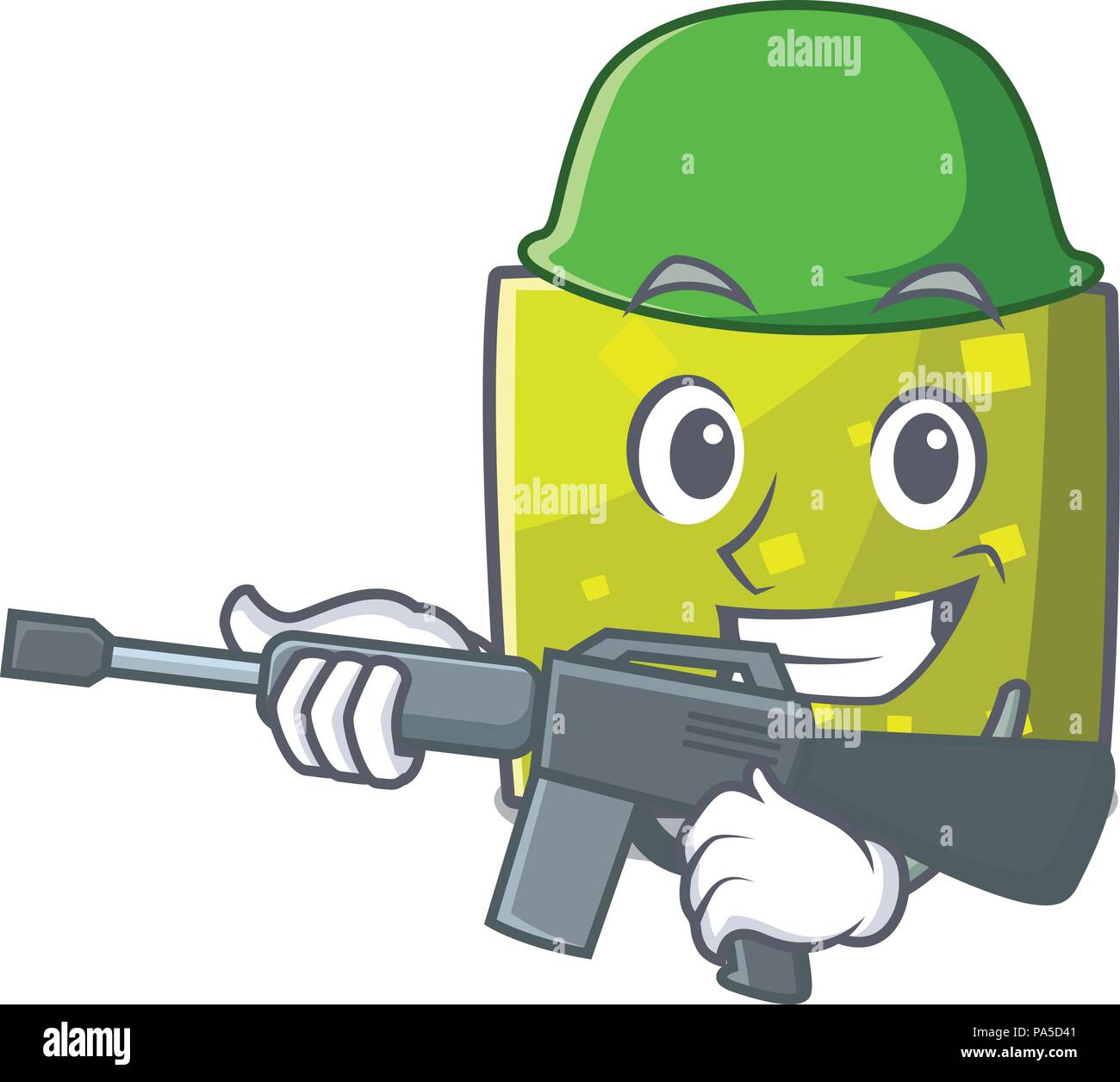 Army square character cartoon style vector illustration Stock Vector ...