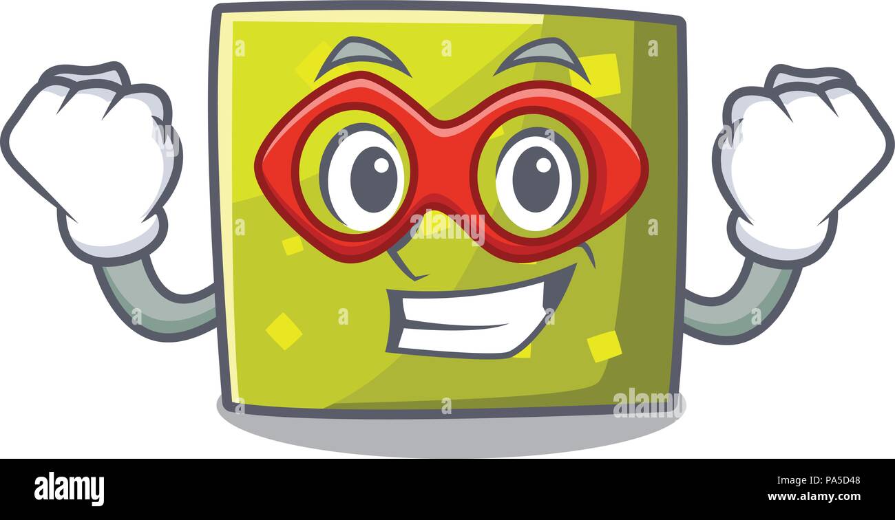 Super hero square character cartoon style vector illustration Stock ...