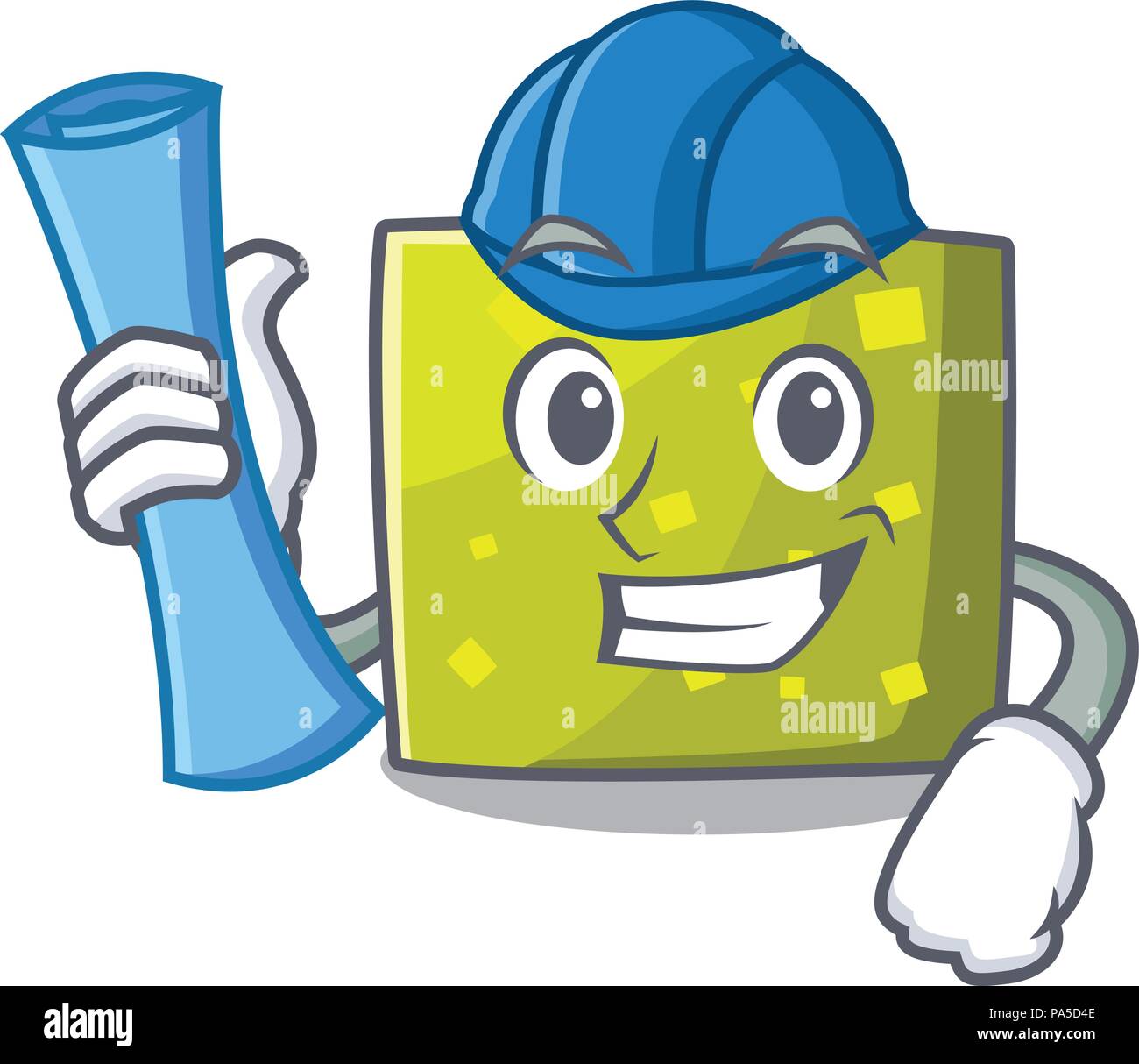 Architect square character cartoon style vector illustration Stock ...