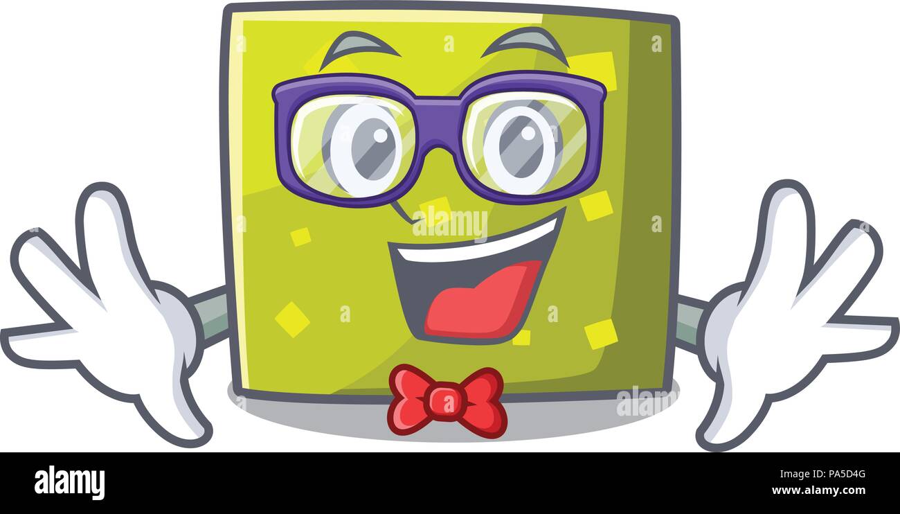 Geek square character cartoon style vector illustration Stock Vector ...