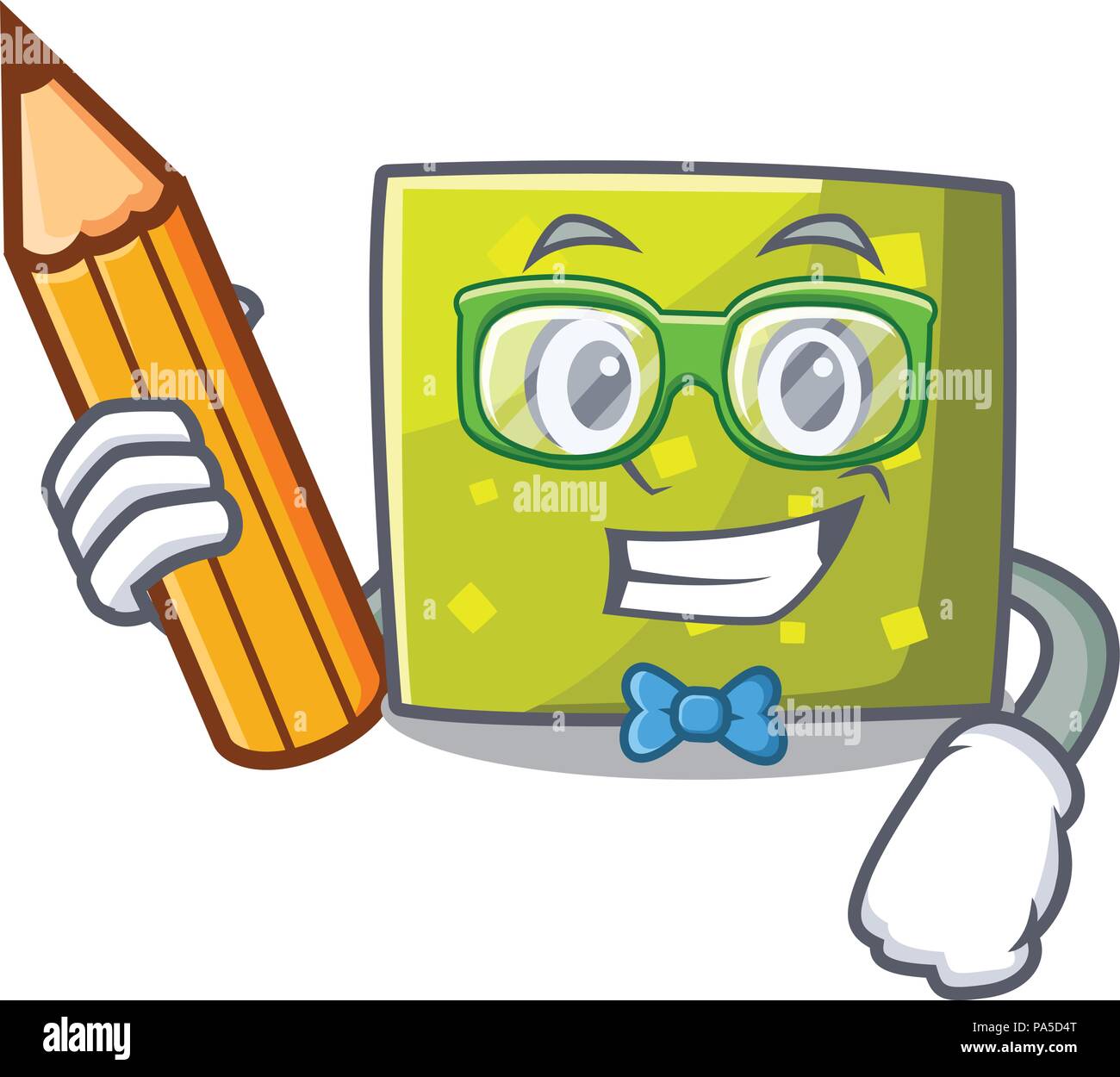 Student square character cartoon style vector illustration Stock Vector ...