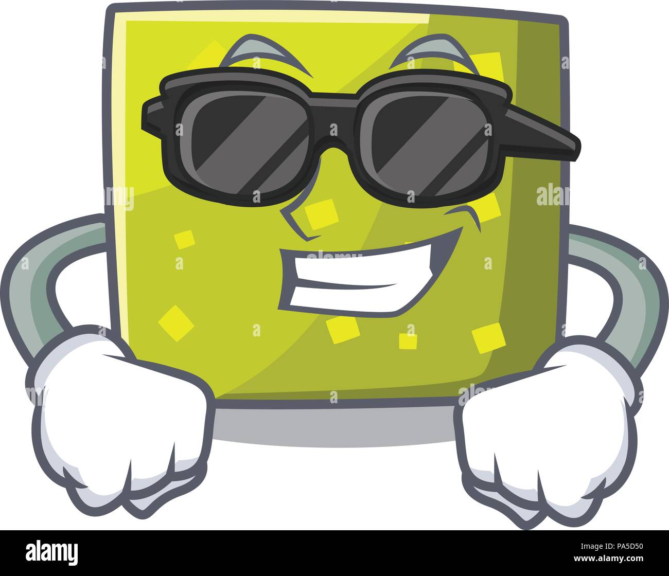 Super cool square character cartoon style vector illustration Stock ...