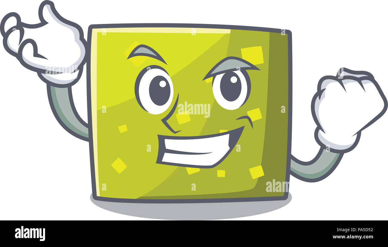 Successful square character cartoon style vector illustration Stock ...