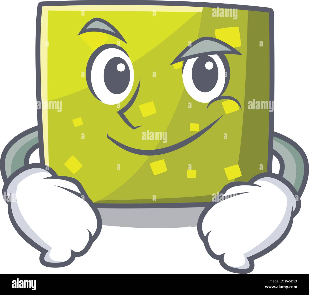 Smirking square character cartoon style vector illustration Stock ...