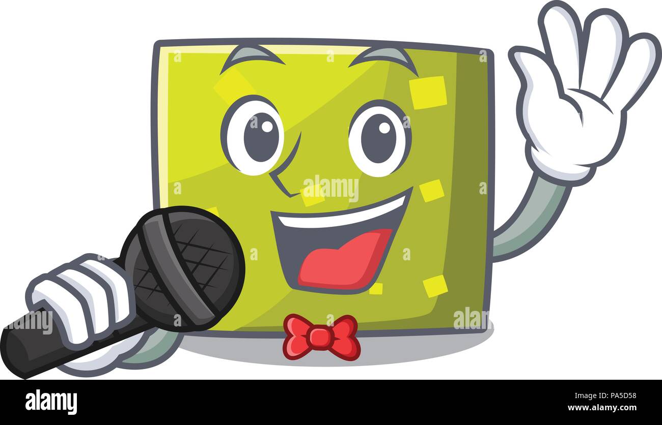 Singing square mascot cartoon style vector illustration Stock Vector ...