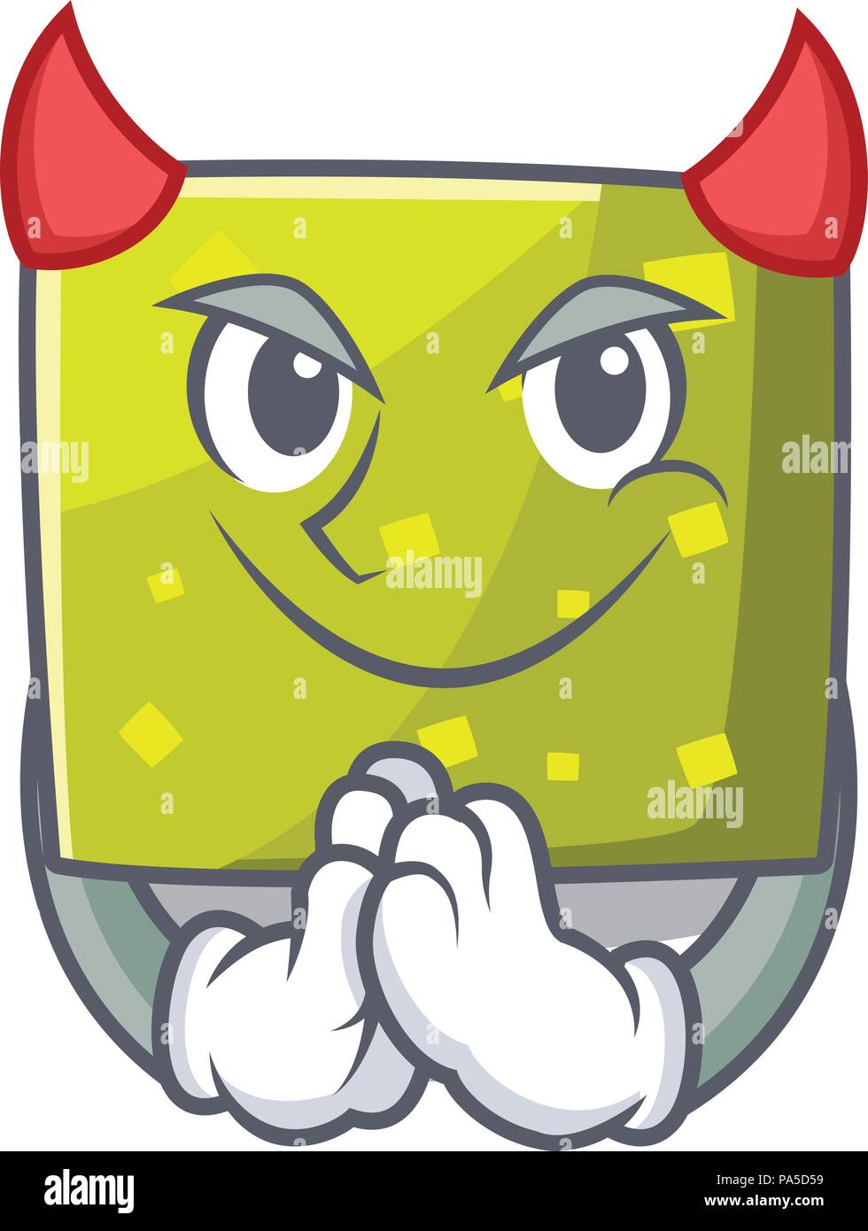 Devil square mascot cartoon style vector illustration Stock Vector ...