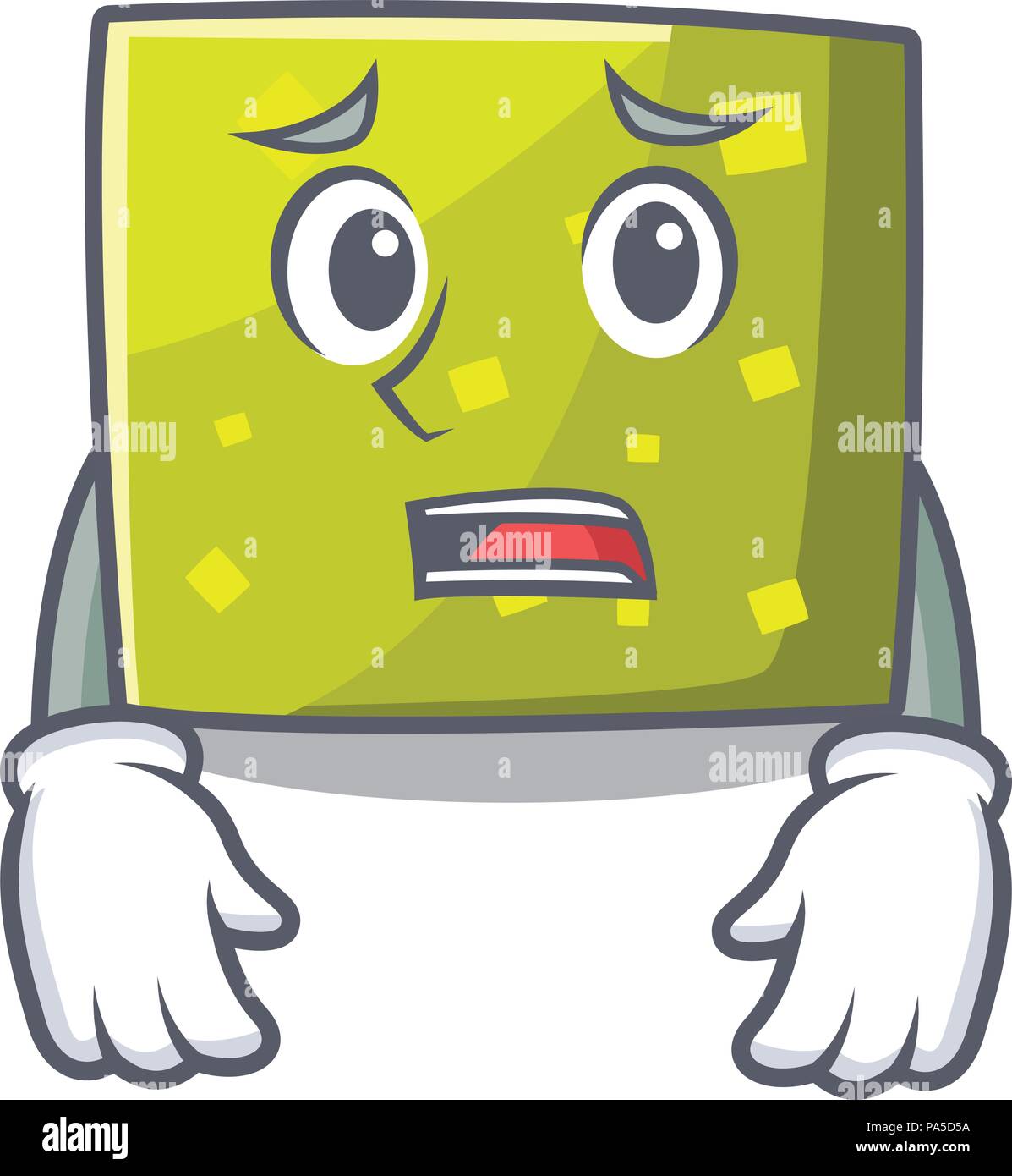 Afraid square mascot cartoon style vector illustration Stock Vector ...