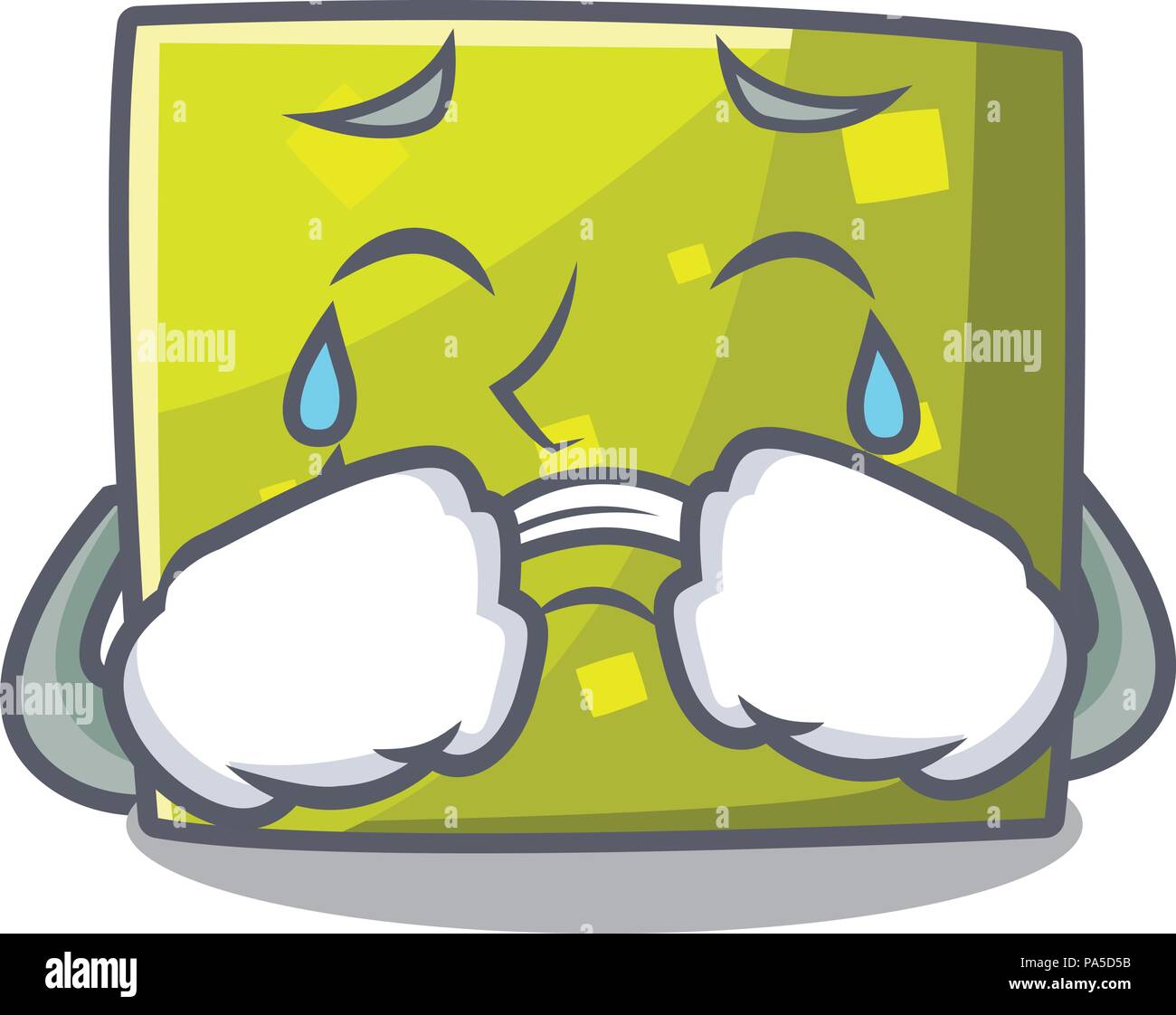 Crying square mascot cartoon style vector illustration Stock Vector ...