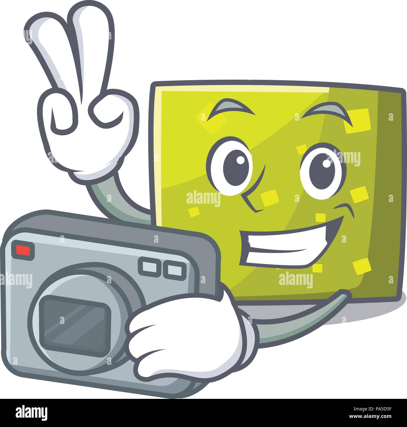 Photographer square mascot cartoon style vector illustration Stock ...