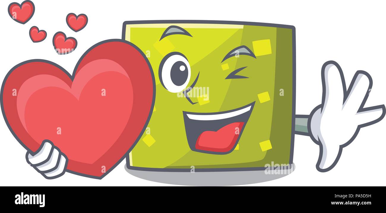 With heart square mascot cartoon style vector illustration Stock Vector ...