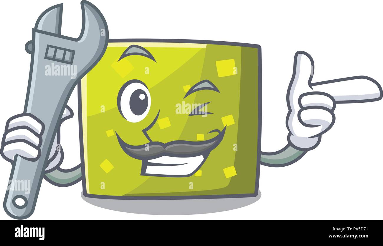 Mechanic square mascot cartoon style Stock Vector Image & Art - Alamy