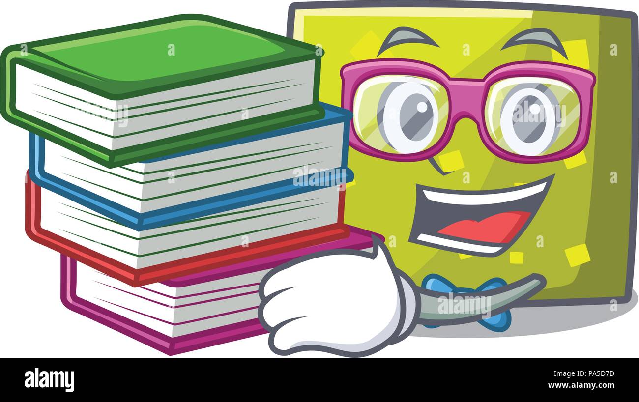 Student with book square mascot cartoon style Stock Vector Image & Art ...