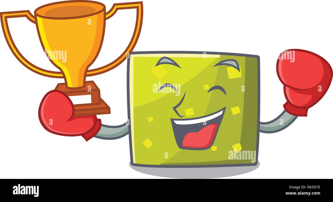 Boxing winner square mascot cartoon style Stock Vector Image & Art - Alamy