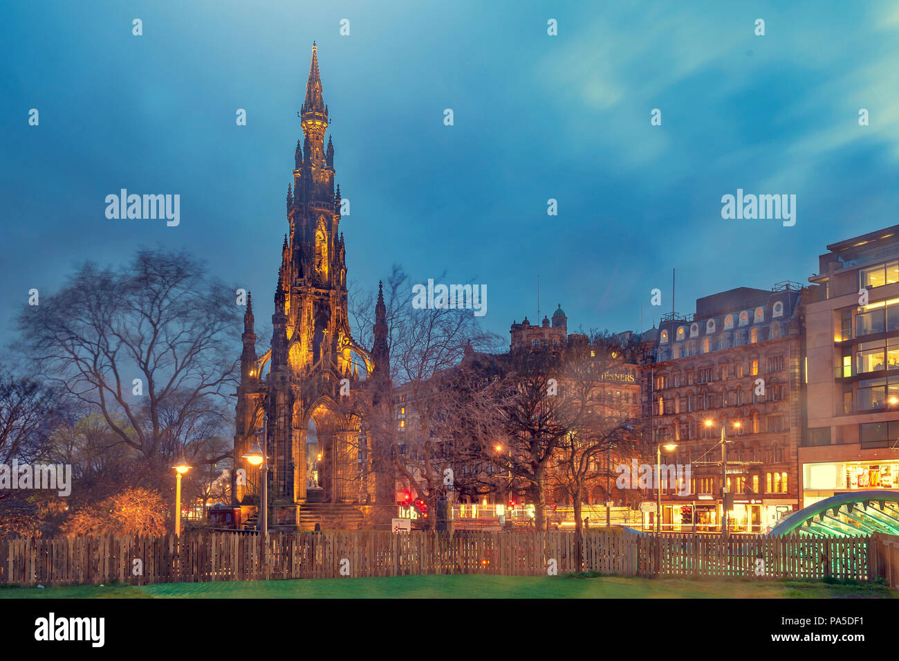 The Victorian Gothic building of Scott Monument to Scottish author, Sir ...