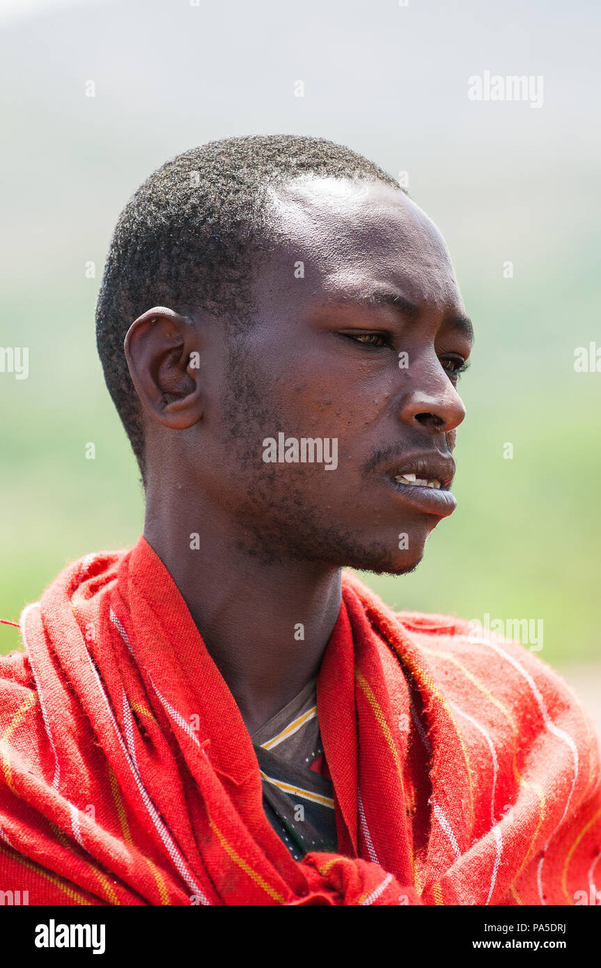 AMBOSELI, KENYA - OCTOBER 10, 2009: Portrait of an unidentified Massai ...
