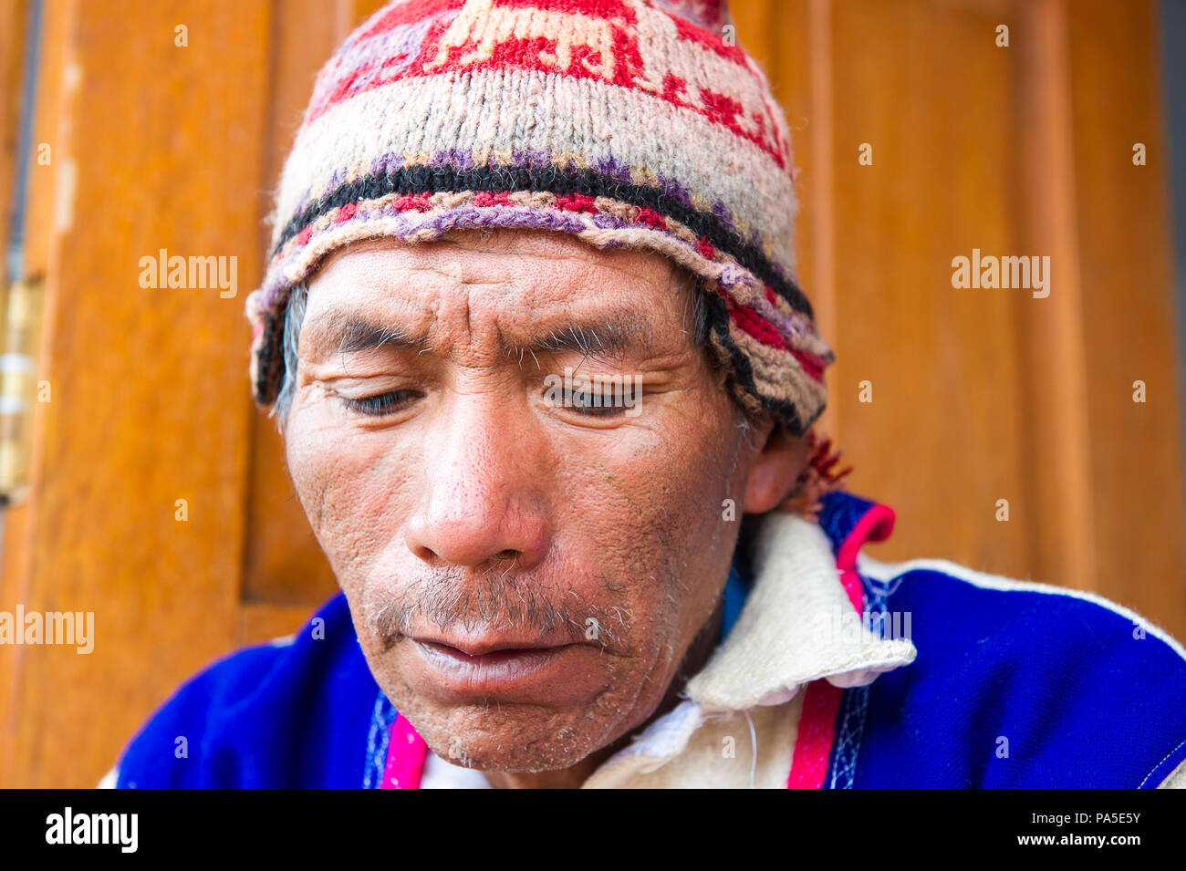 Portrait quechua man in traditional hi-res stock photography and images ...