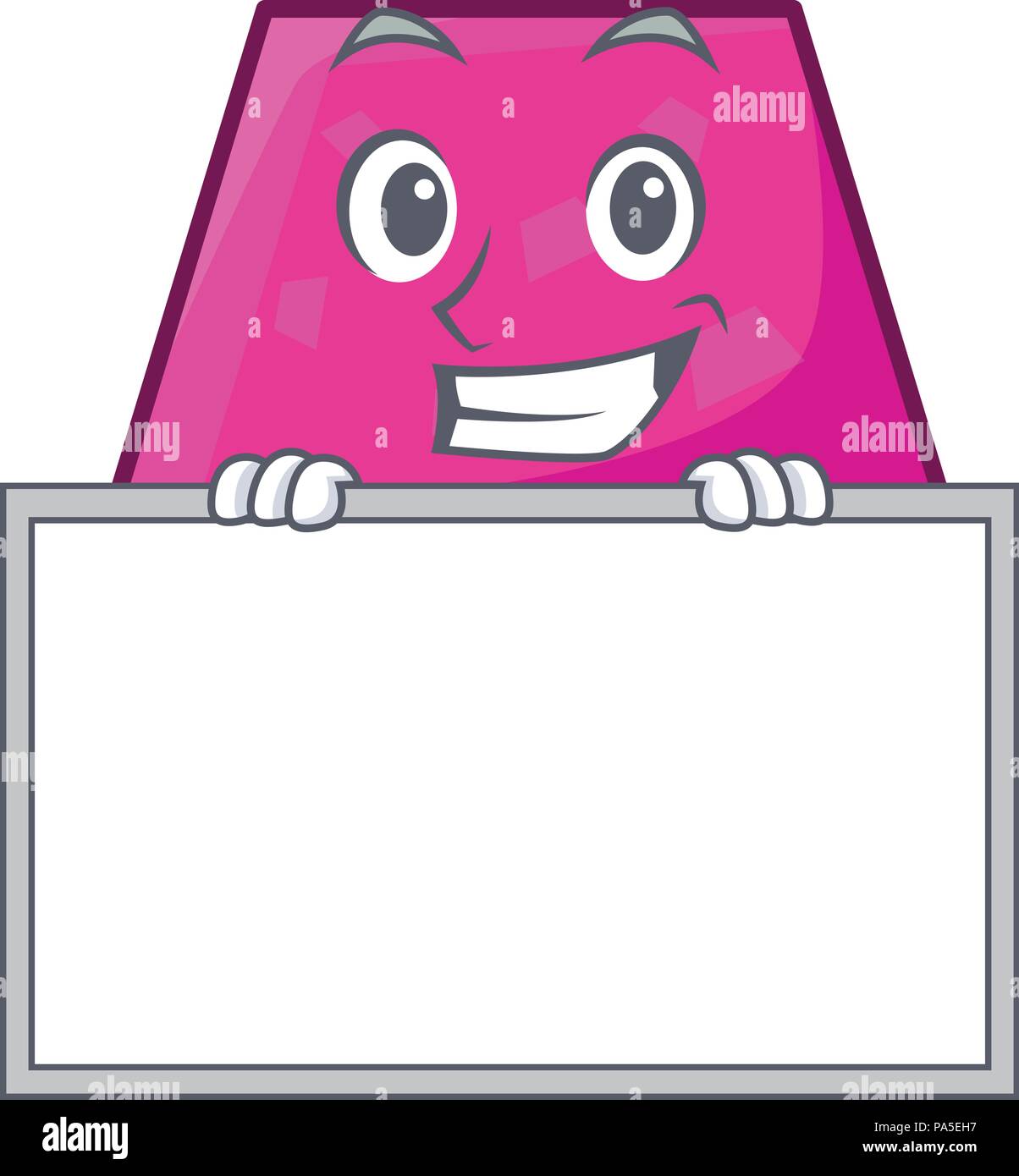Grinning with board trapezoid character cartoon style vector ...