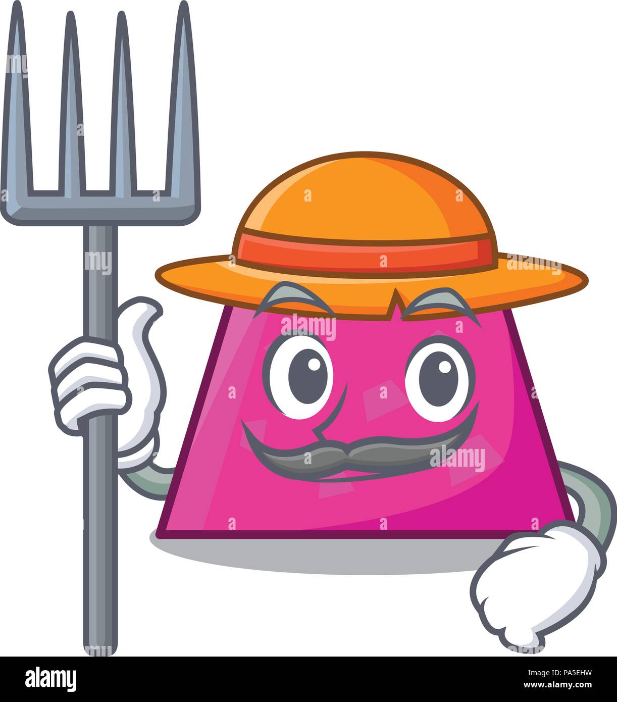 Farmer trapezoid character cartoon style vector illustration Stock ...