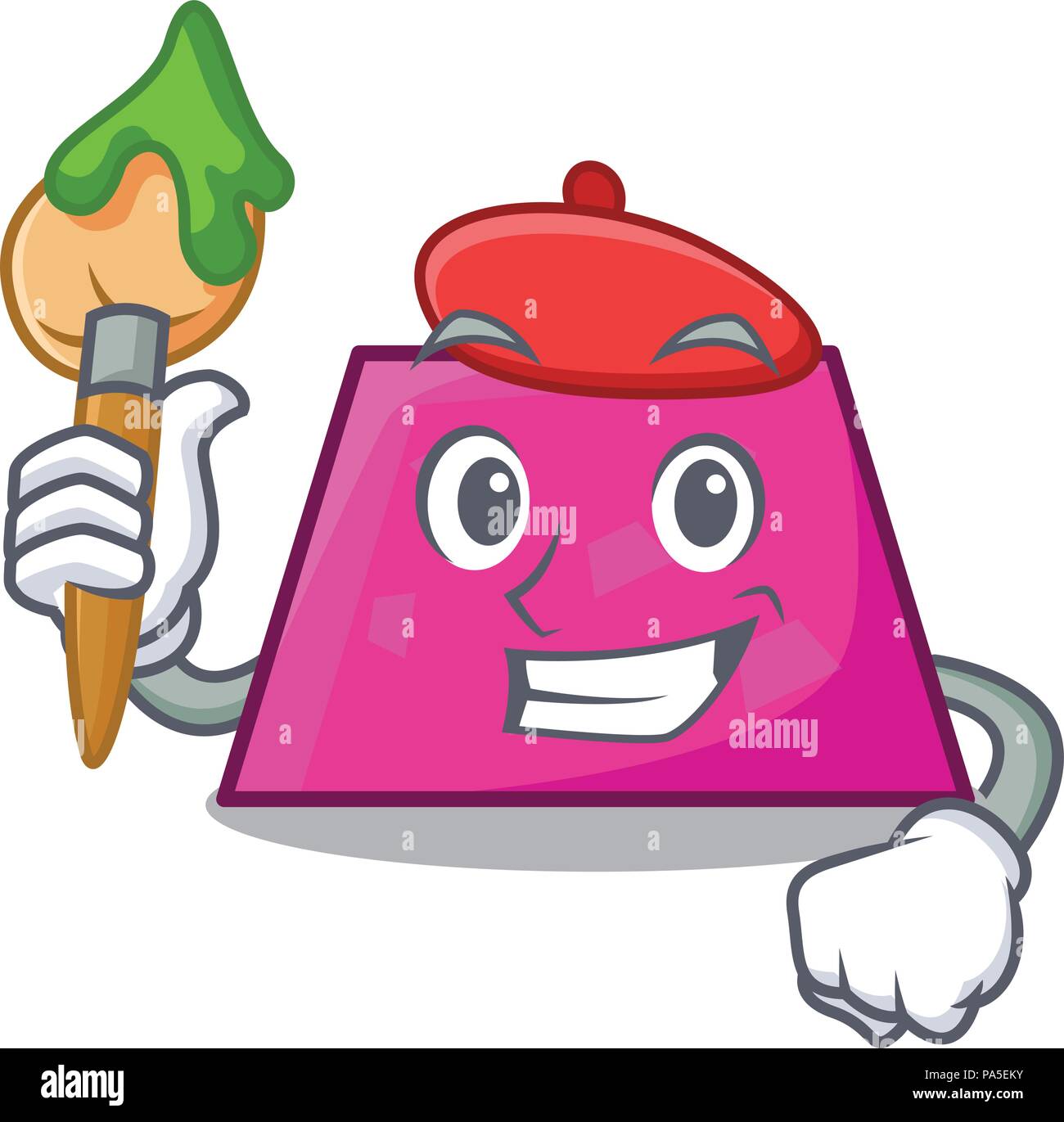 Artist trapezoid character cartoon style vector illustration Stock ...