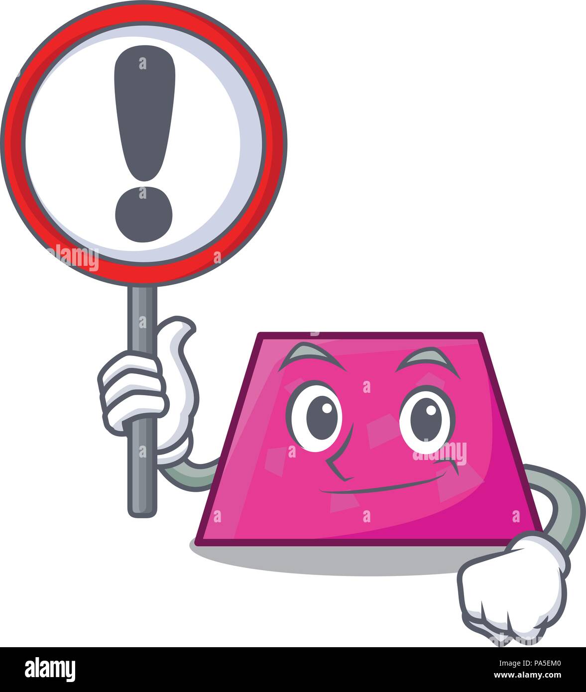 With sign trapezoid character cartoon style vector illustration Stock ...