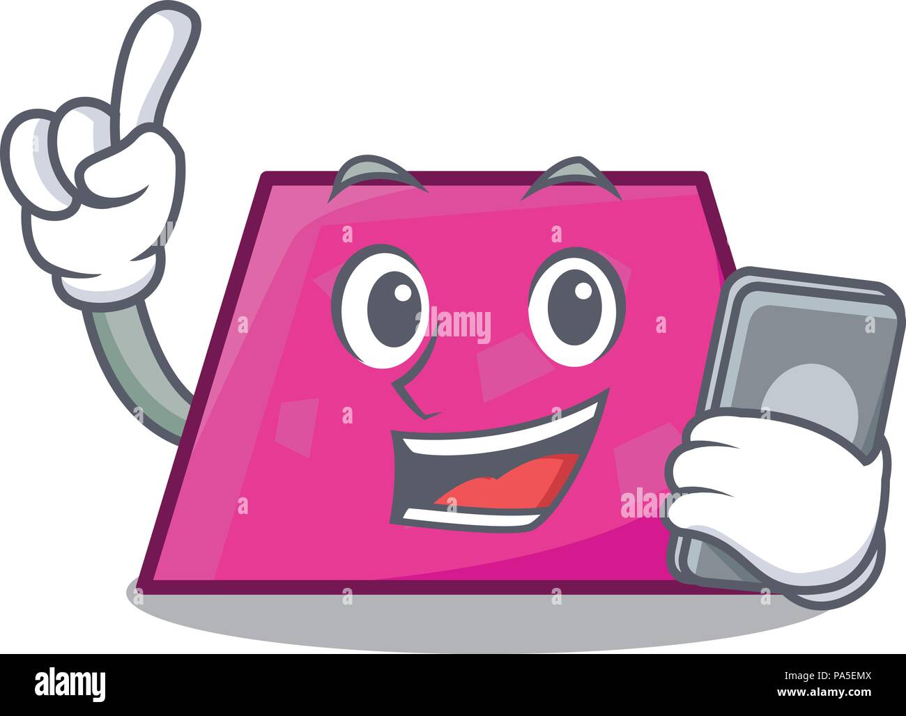 With phone trapezoid character cartoon style vector illustration Stock ...