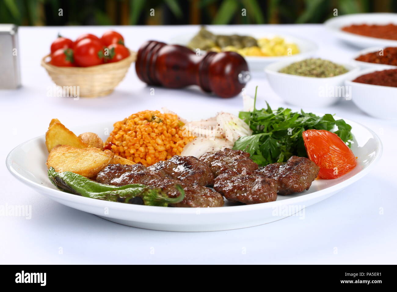 Delicious Turkish Traditional Meatball Kofte Stock Photo - Alamy