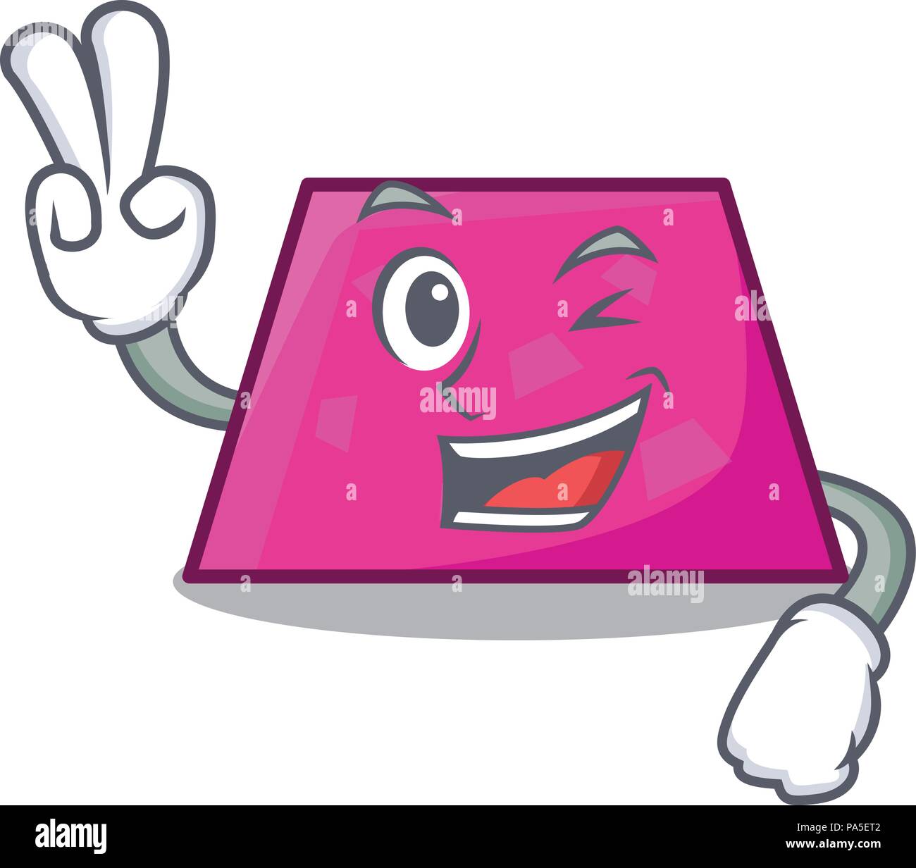 Two finger trapezoid character cartoon style vector illustration Stock ...