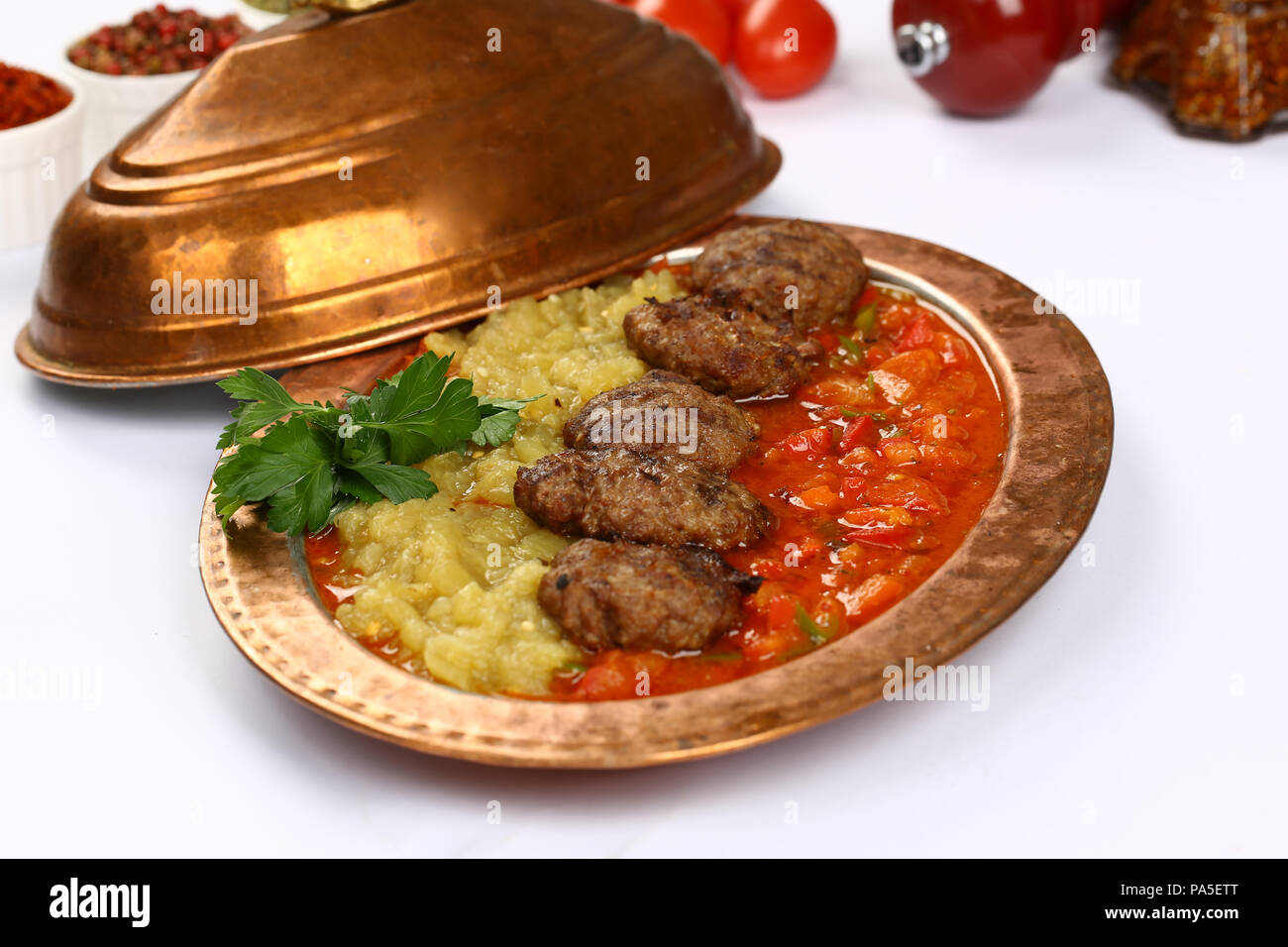 Delicious Turkish Traditional Meatball Kofte Stock Photo - Alamy