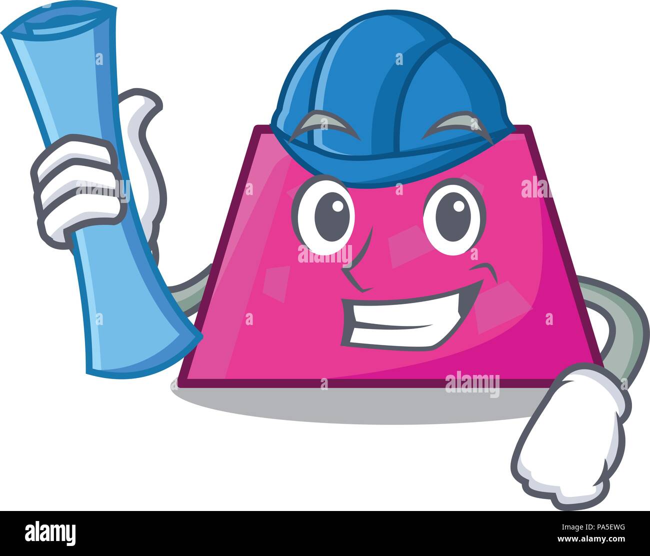 Architect trapezoid character cartoon style vector illustration Stock ...