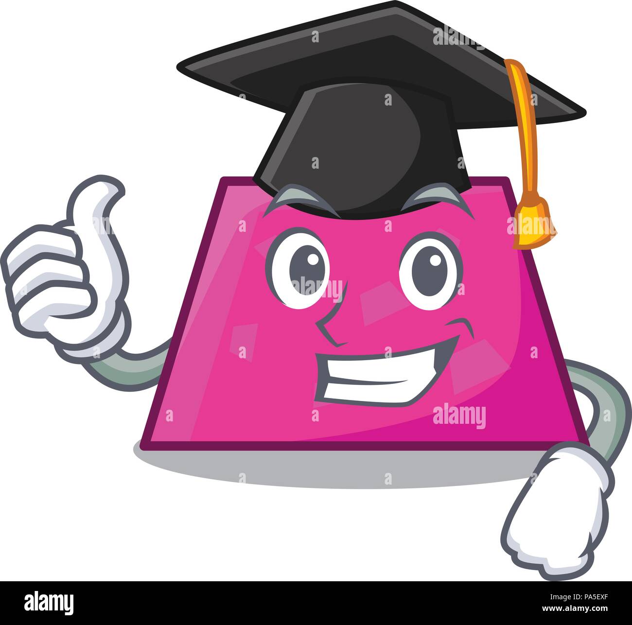 Graduation trapezoid character cartoon style vector illustration Stock ...