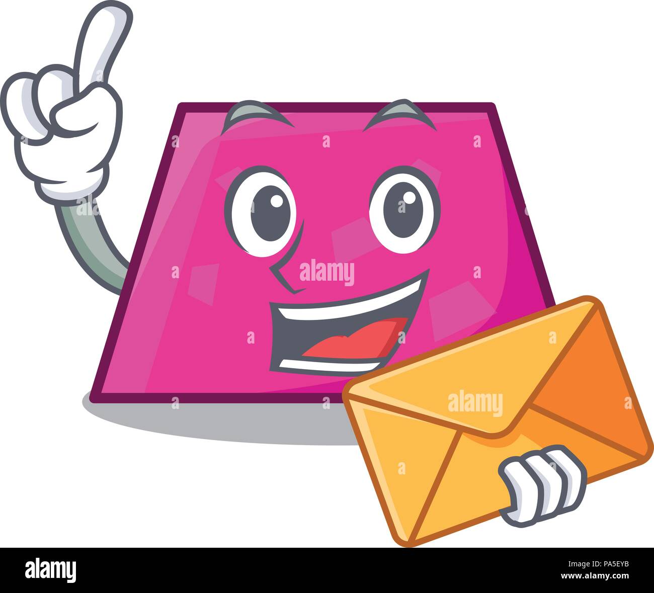 With envelope trapezoid character cartoon style vector illustration ...