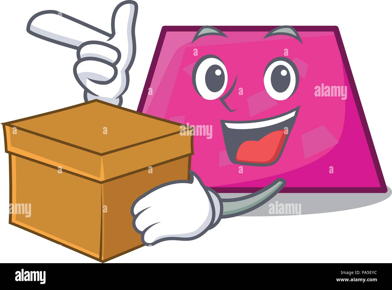 With box trapezoid character cartoon style vector illustration Stock ...